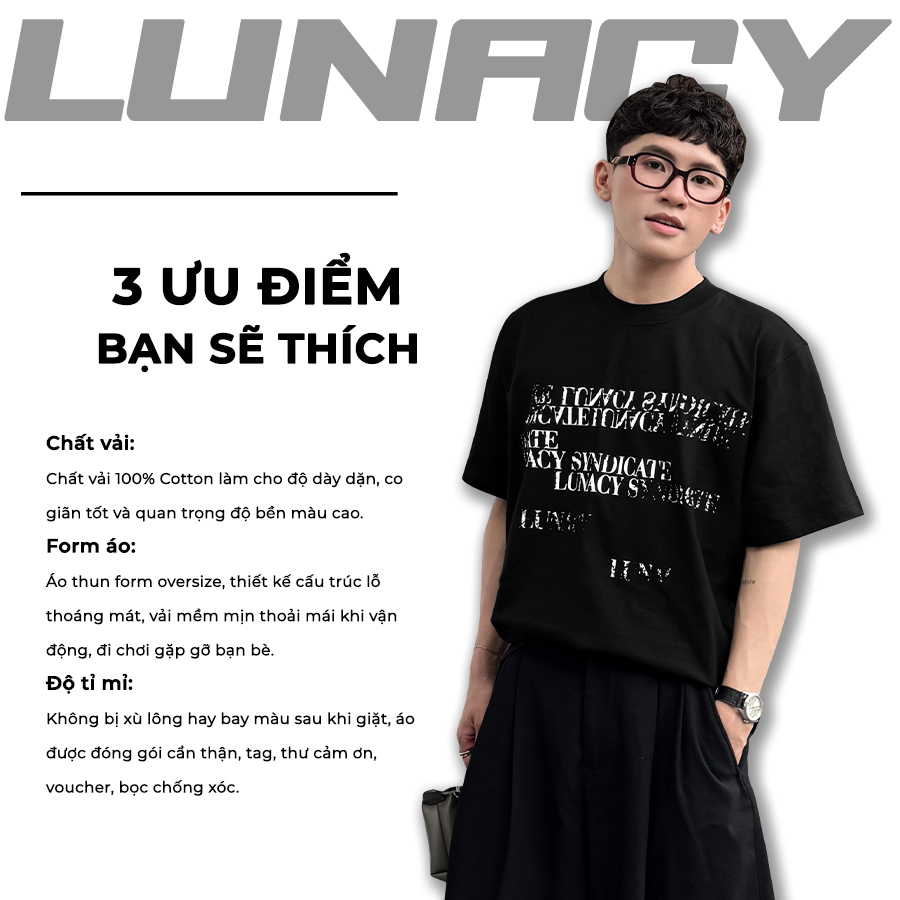 Áo Thun LUNACY Local Brand SYNDICATE Tee Unisex Cotton Nam Nữ Oversize ...