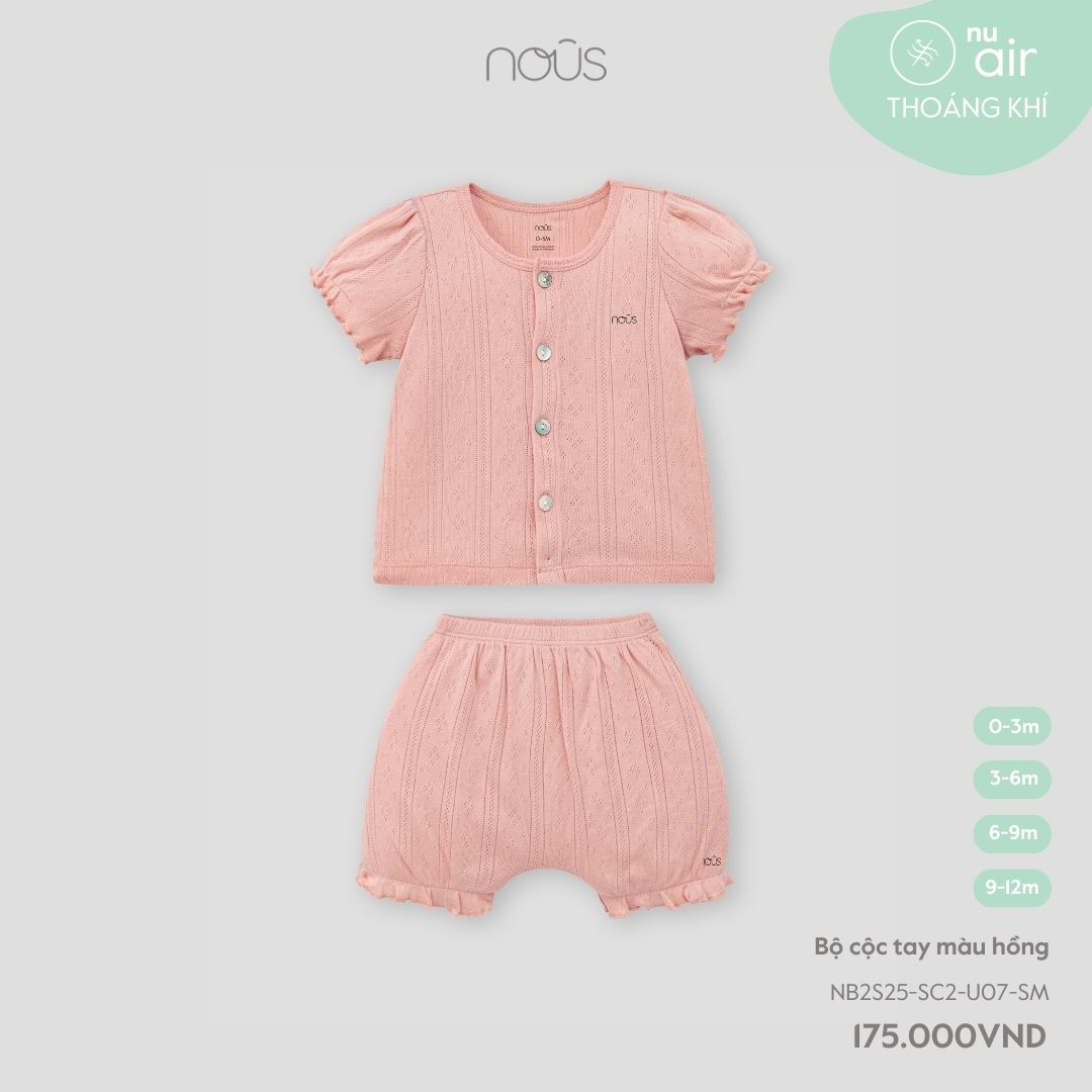 Nous Baby Bộ quần áo cộc tay cho bé gái 0 tháng đến 1 tuổi basic màu ...