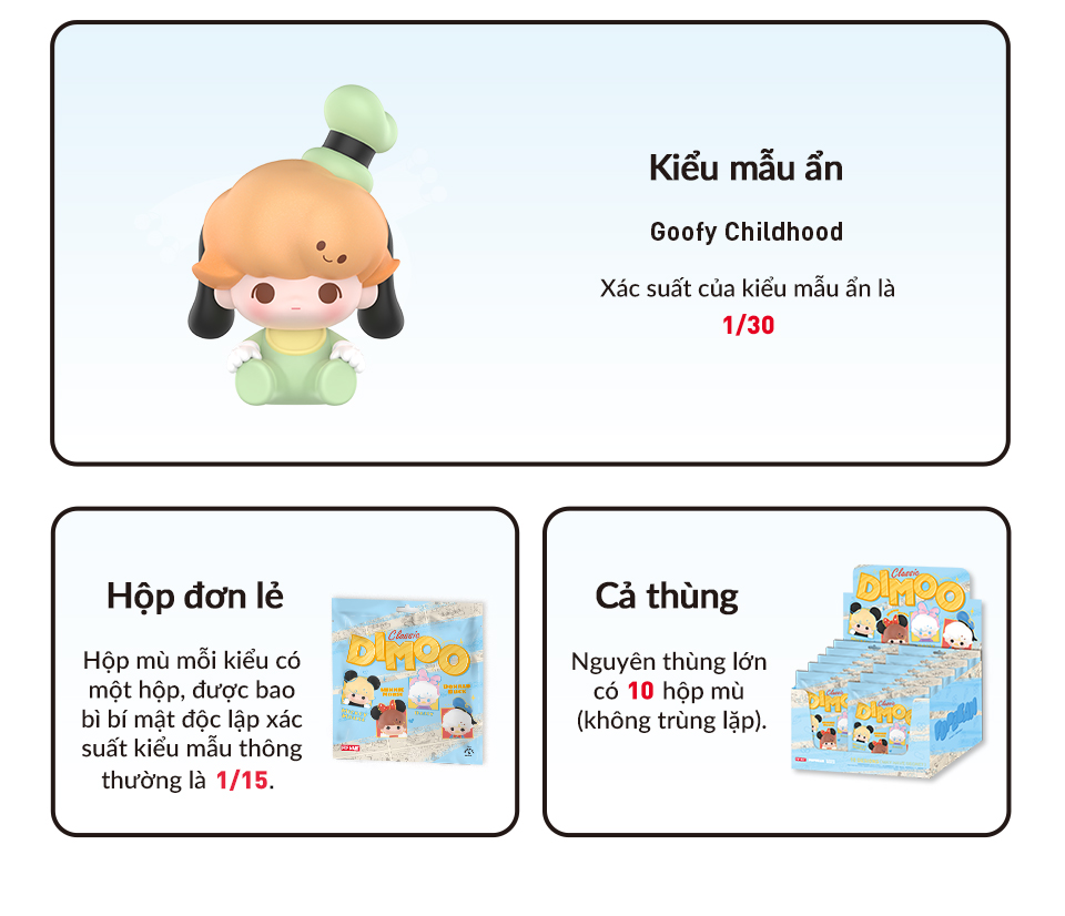 POP MART POP BEAN DIMOO WORLD × DISNEY Classic Series（3Pcs Per Pack ...
