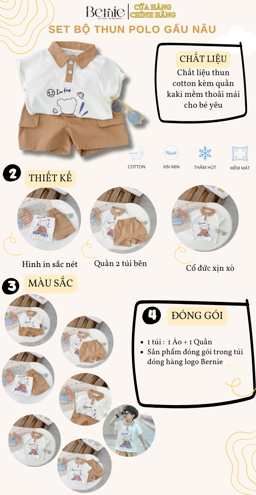 Set bộ thun tổng hợp TG cho bé trai cộc tay basic phong cách hàn quốc size bé 1 - 8 tuổi BERNIE ...