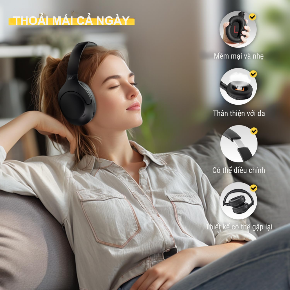 Tai nghe QCY H3 LITE, driver động 40mm, Hi-Res Audio, Pin 400mAh, công nghệ ENC - chính hãng ...