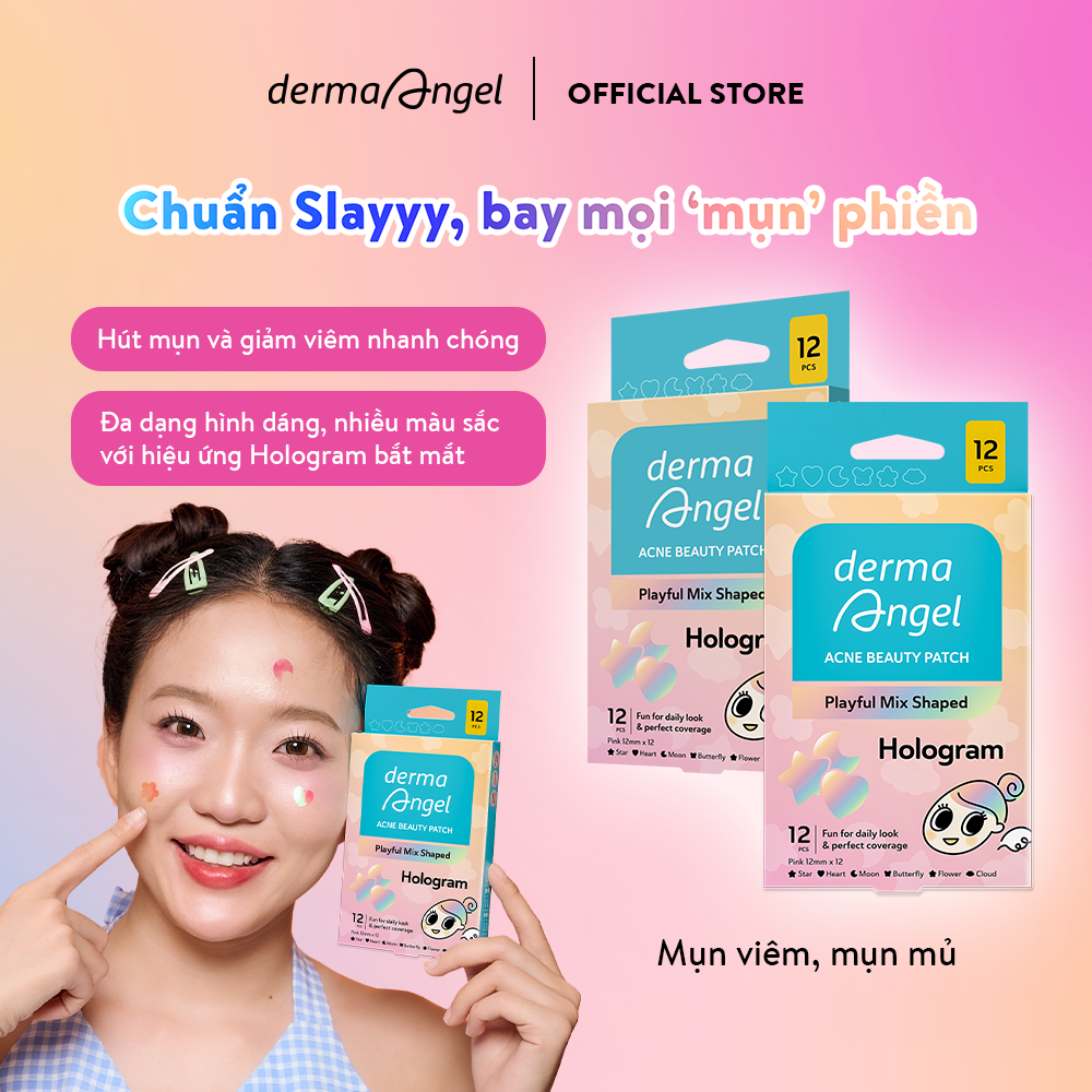 Miếng Dán Mụn Hologram Dễ Thương Derma Angel Acne Beauty Patch ...