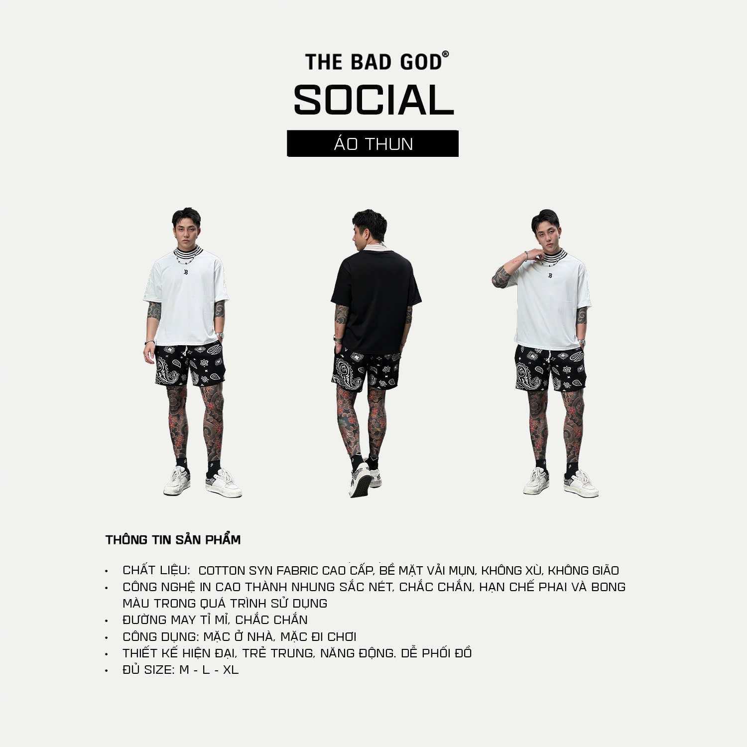 Áo Thun Cổ Tròn Nam Nữ The Bad God Social Back To School Form Boxy ...