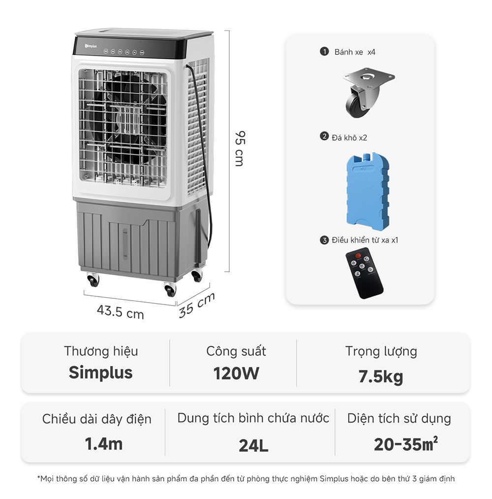 Simplus Quạt Làm Mát Bình Chứa Nước Lớn 24L LFSH005 - Bảo Hành 1 Năm 1 Đổi 1 | Shopee Việt Nam