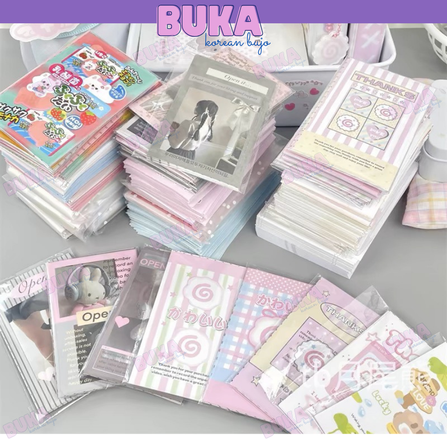 {Giá sỉ 300 tấm} Sticker niêm phong Buka phong cách y2k đồ gói card phụ ...