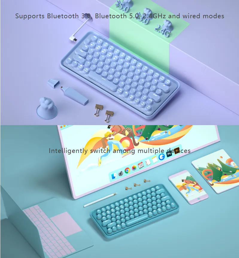 Bàn phím cơ không dây Rapoo Ralemo Pre 5 RA Sw Blue | Kết nối Bluetooth ...