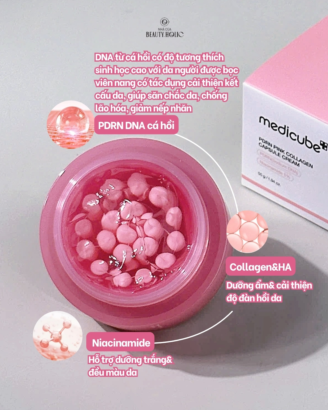 Kem dưỡng viên nang cá hồi MEDICUBE PDRN PINK COLLAGEN CAPSULE CREAM | Shopee Việt Nam