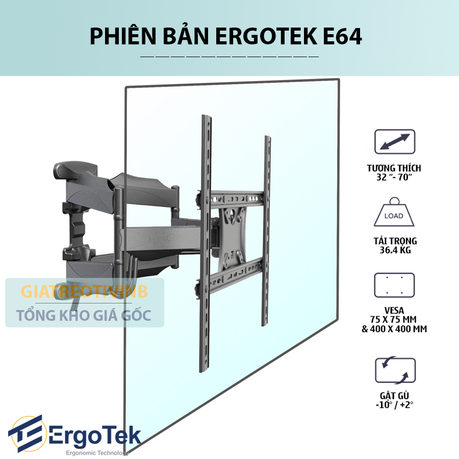 Giá Treo Tivi Xoay Đa Năng NB-L600 / ErgoTek E68 / E66 / E85 - Khung Treo Tivi Kéo Đẩy [ Cao Cấp ...