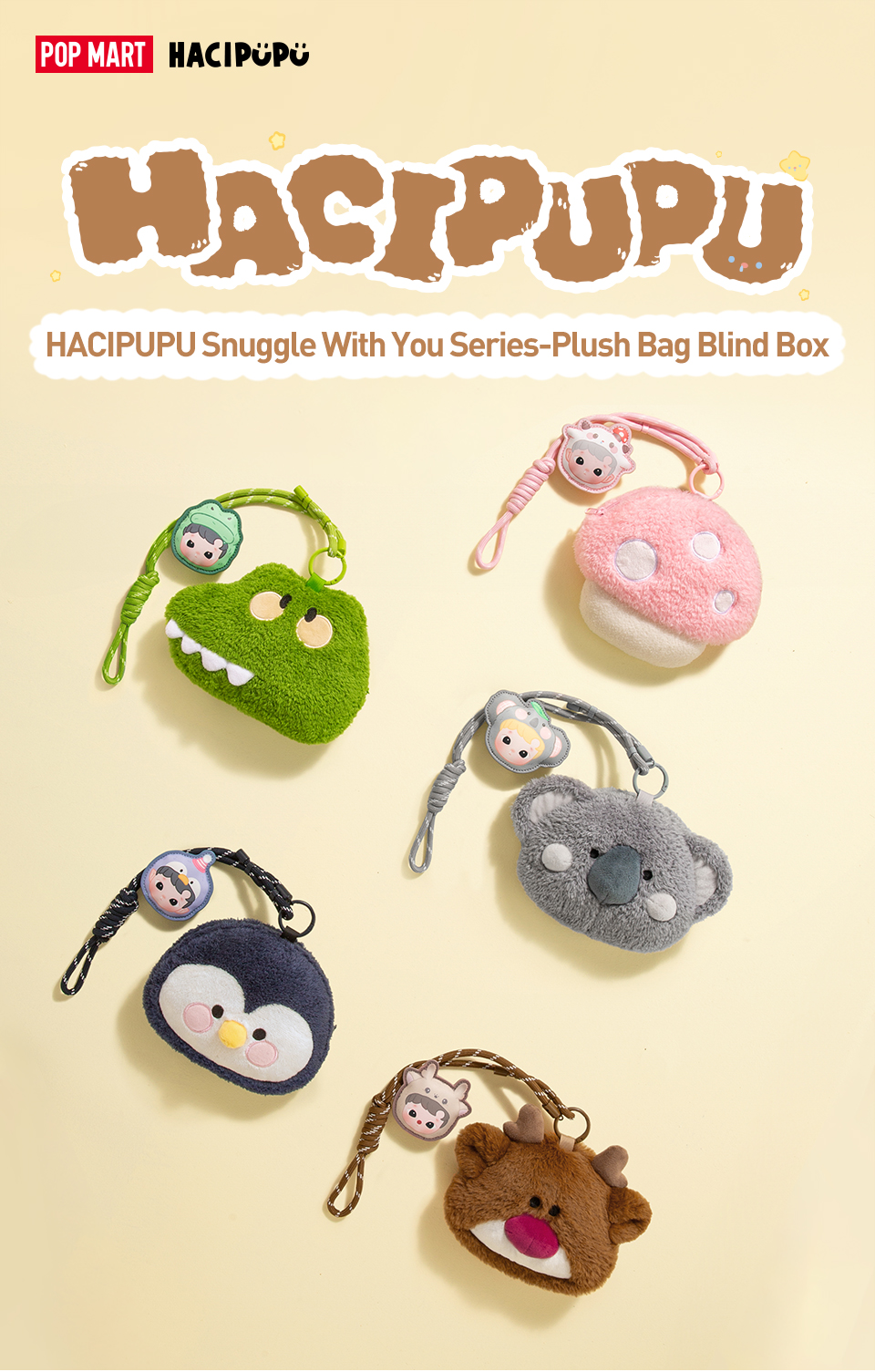 POP MART HACHIPUPU Snuggle With You Series-Plush Bag Blind Box | Shopee ...