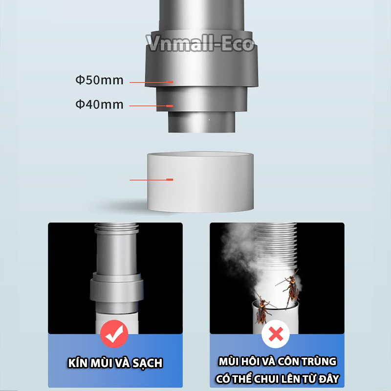 Bộ xiphong thoát nước ngăn mùi cho bồn rửa bát hỗ trợ cho bồn rửa có 2 ...