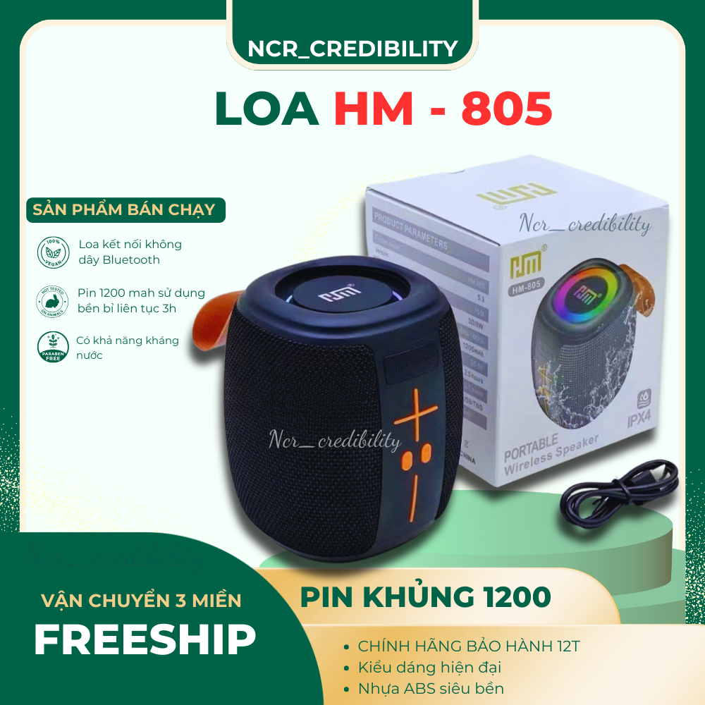 Loa Bluetooth HM-805 Không Dây Pin Khủng 1200mah, Loa Ncr_credibility Chống Nước | Shopee Việt Nam
