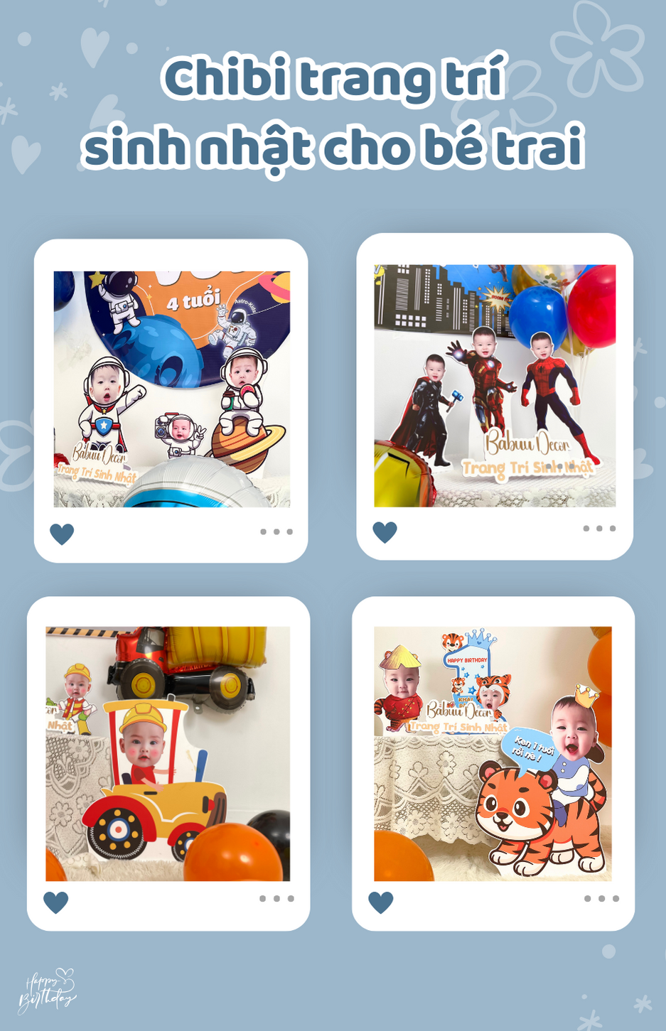 Chibi bé trai trang trí sinh nhật LINK 6 Babuu Decor (166-204) | Shopee ...