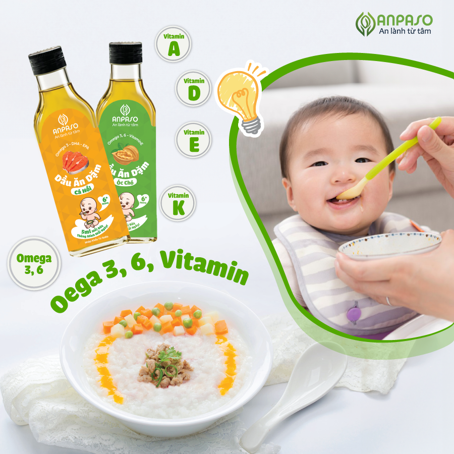 Dầu Ăn Dặm Cho Bé Anpaso - Set 3 dầu Oliu, Óc Chó, Cá Hồi 50ml, 100ml ...