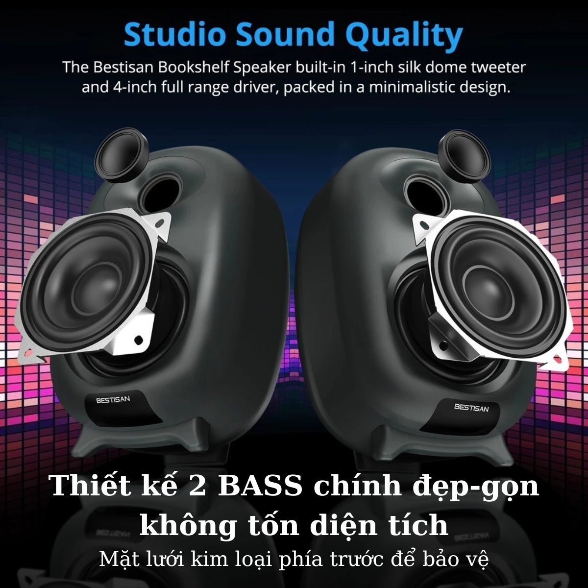 Loa vi tính máy tính để bàn BESTISAN SR06 PRO, loa kiểm âm bluetooth pc gaming công suất 50W ...