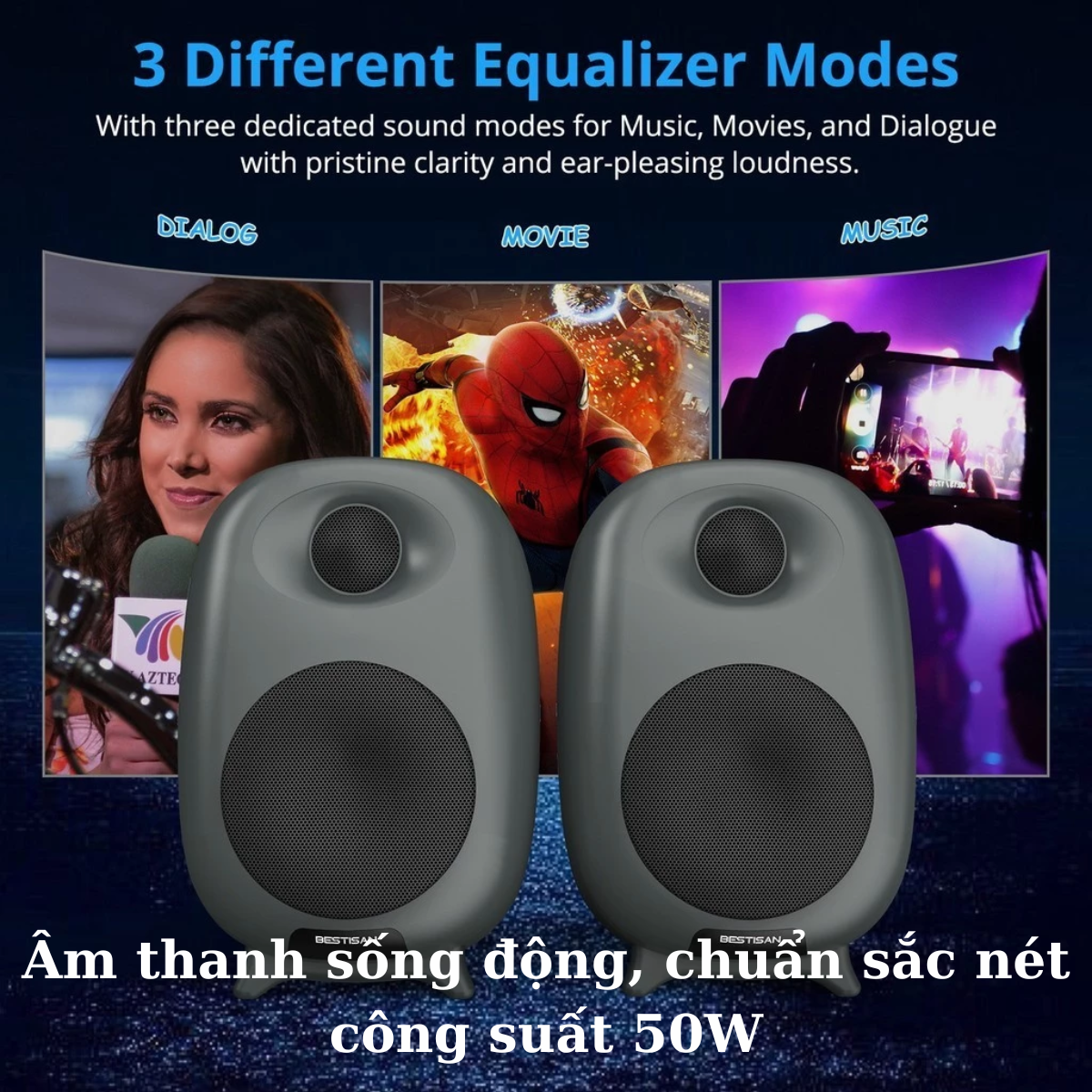 Loa vi tính máy tính để bàn BESTISAN SR06 PRO, loa kiểm âm bluetooth pc gaming công suất 50W ...