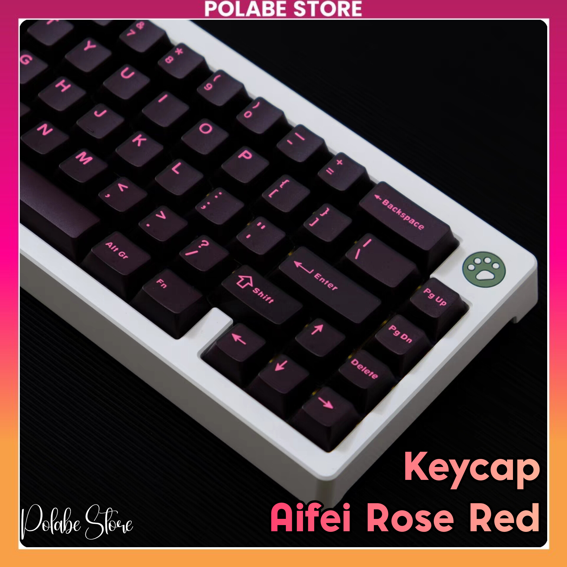 Keycap Aifei Rose Red Cherry profile Keycap Pyga double shot Keycap CMK ...