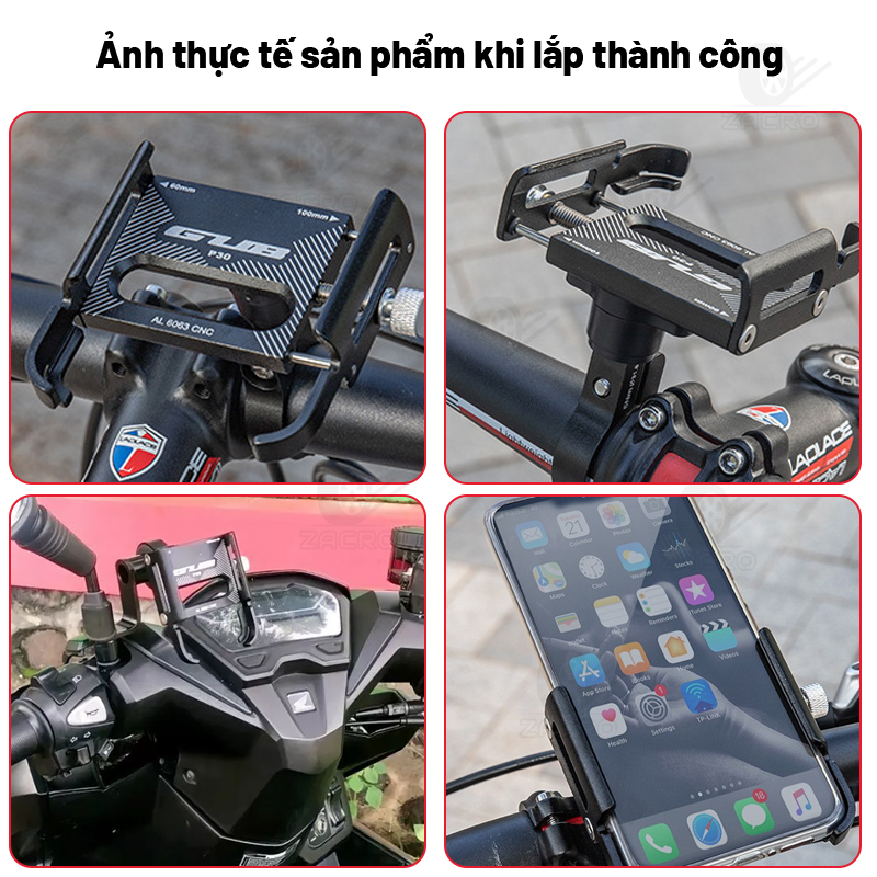 Giá đỡ điện thoại xe máy GUB P30 ZACRO nhôm nguyên khối, chống rung 360 ...