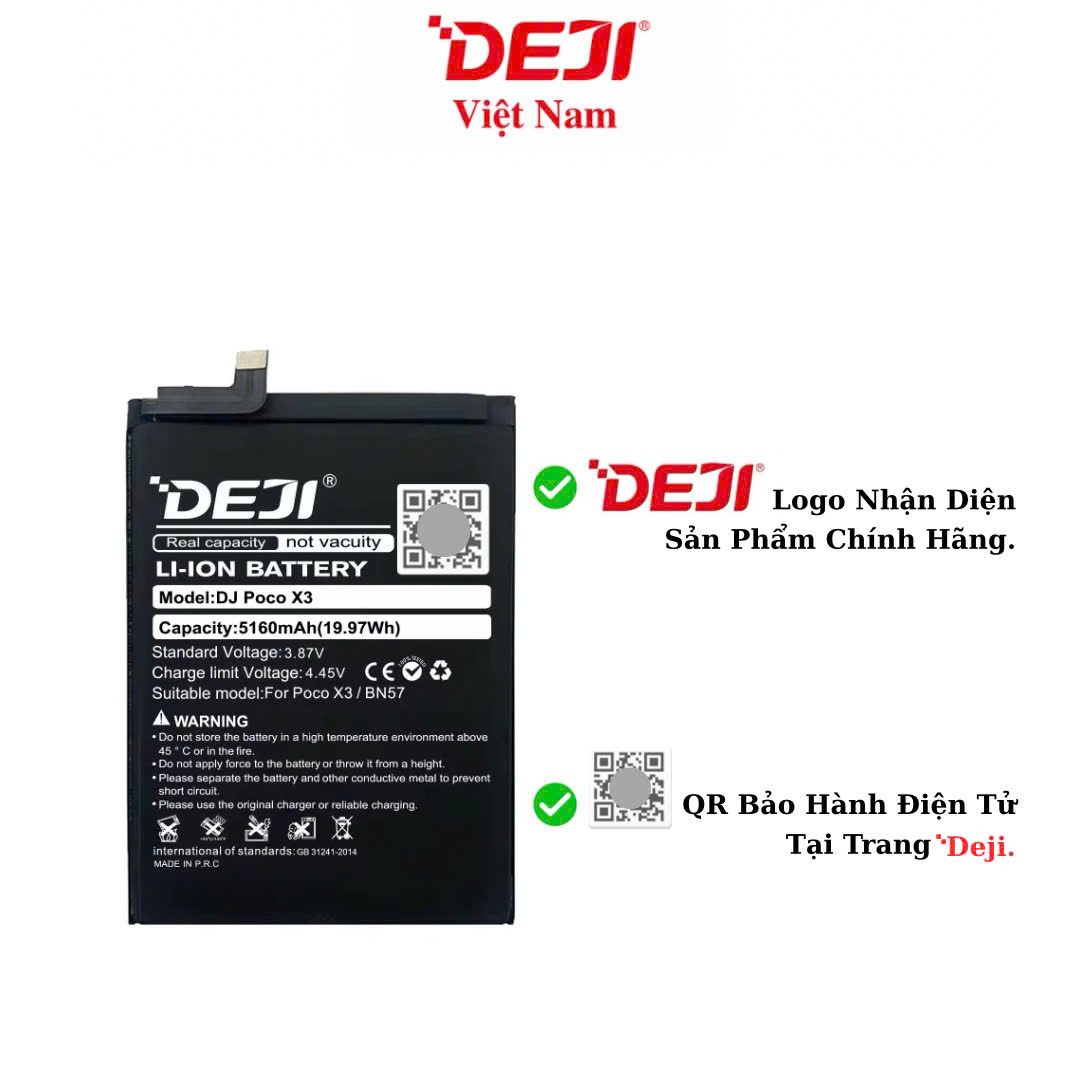 Pin Deji Xiaomi Redmi / Redmi Note / Redmi K Chính Hãng Bảo Hành 12 ...