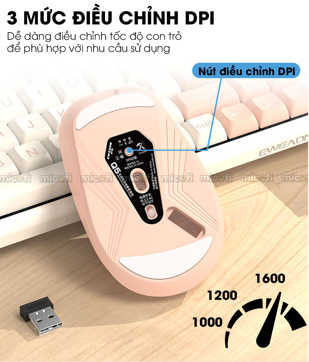 Chuột Không Dây Micofi Ko Dây Cute Chuột Máy Vi Tính Máy Tính Laptop Mouse Usb Type C Có Sạc ...