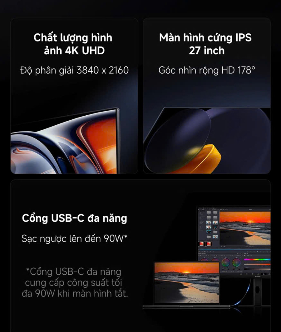 Màn hình máy tính Xiaomi 4K Monitor A27UI 27inch ELA6221EU - Màn hình ...