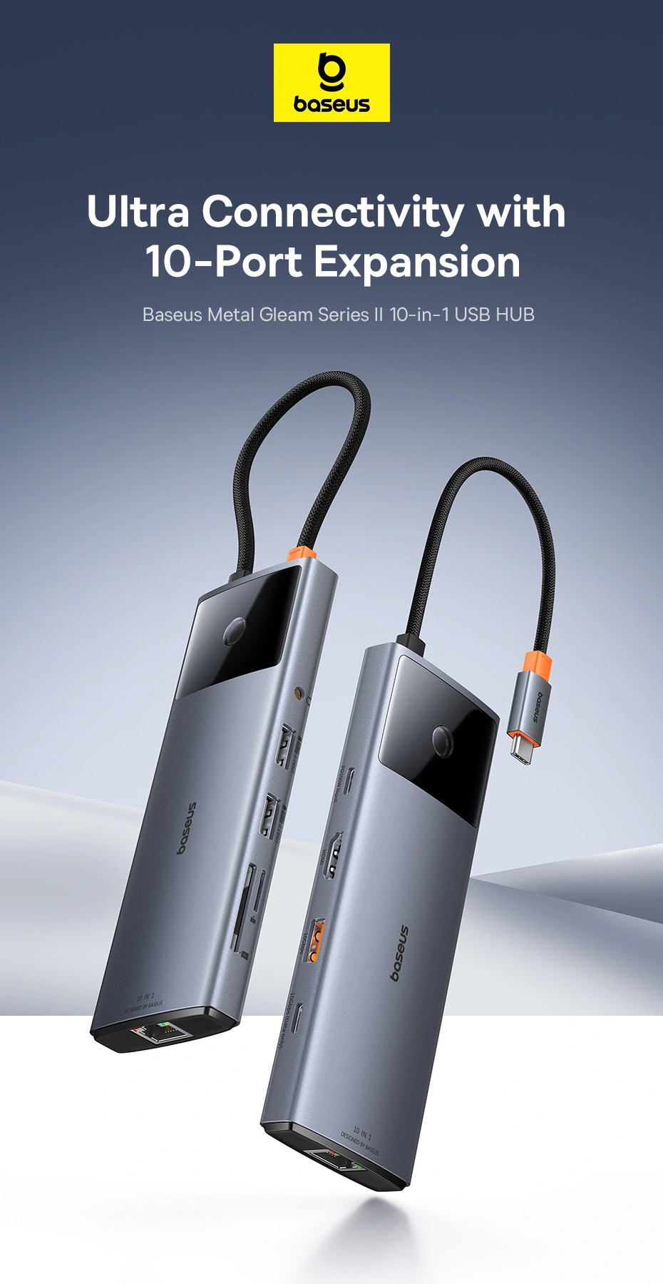 Hub Chuyển Đổi Baseus Metal Gleam II | HDMI 4K@60Hz, 10Gbps, PD 100W ...