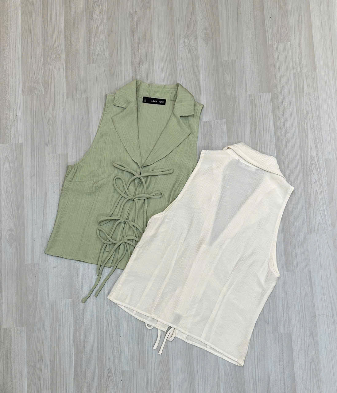 Áo sơ mi kiểu sát nách cổ bẻ cột nơ M4ng0 xuất xịn | Shopee Việt Nam