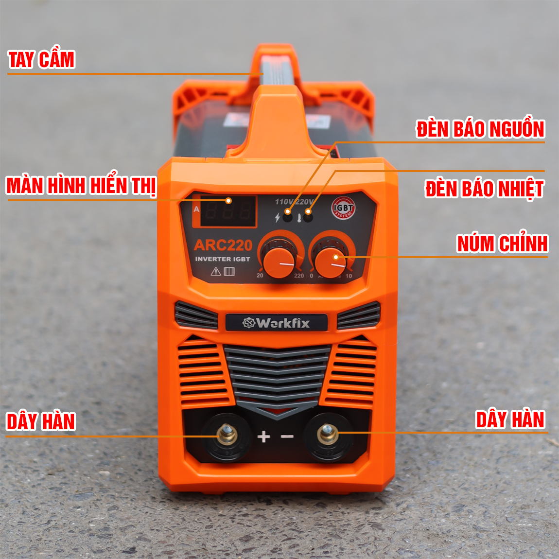 [INVERTER] Máy hàn điện WORKFIX WF-ARC220PRO, 20-220A, Công suất 6.1KVA ...