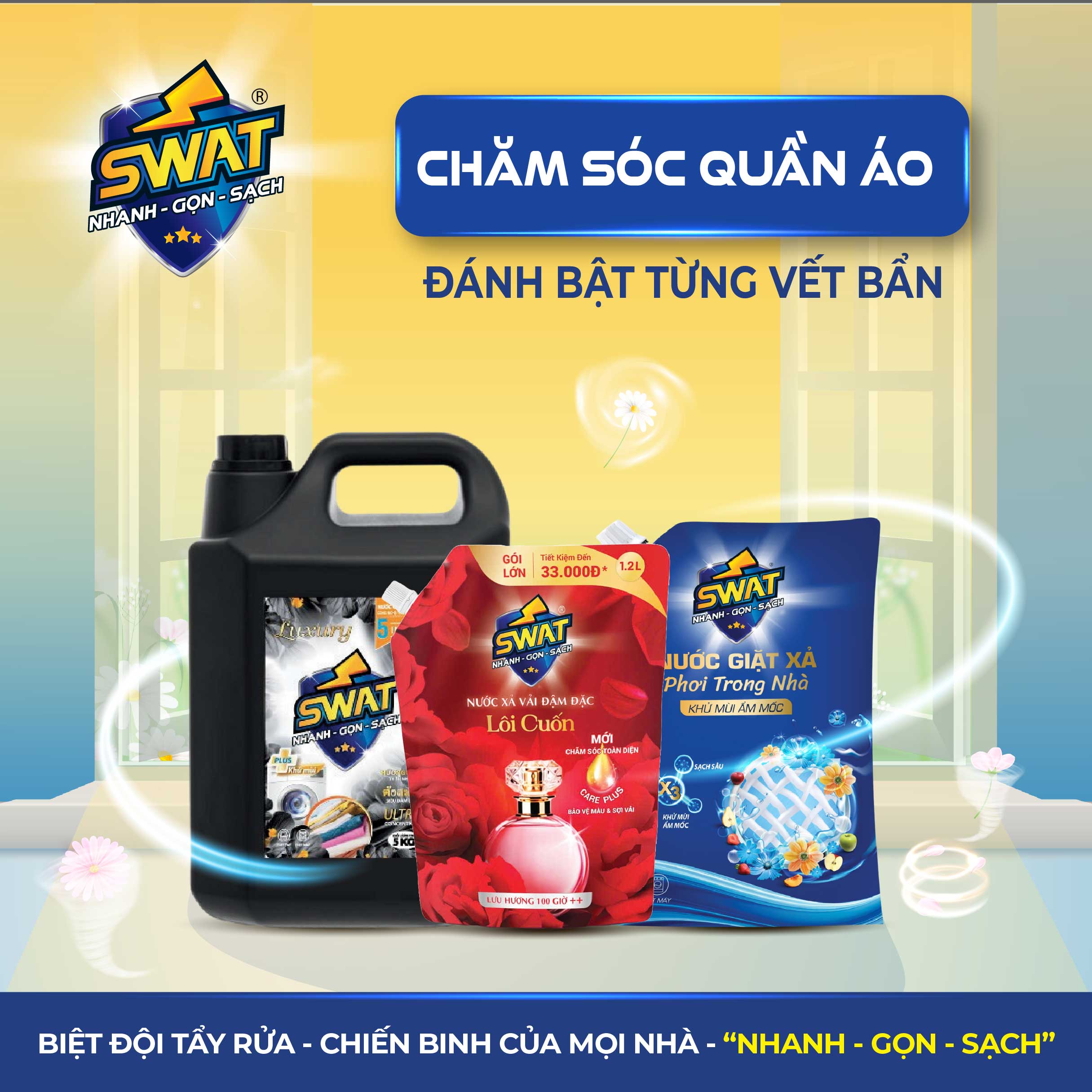 Túi Nước Giặt Xả Phơi Trong Nhà SWAT Khử Mùi Ẩm Mốc 3.5kg/2.2kg | Shopee Việt Nam