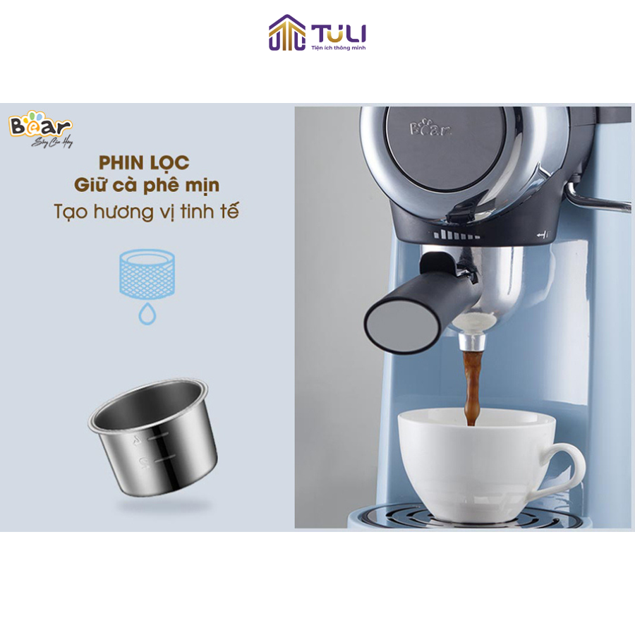 Máy pha cà phê / coffee espresso mini tự động BEAR CF-B20V1 (KFJ-A02N1), 800W, đánh sữa tạo bọt ...
