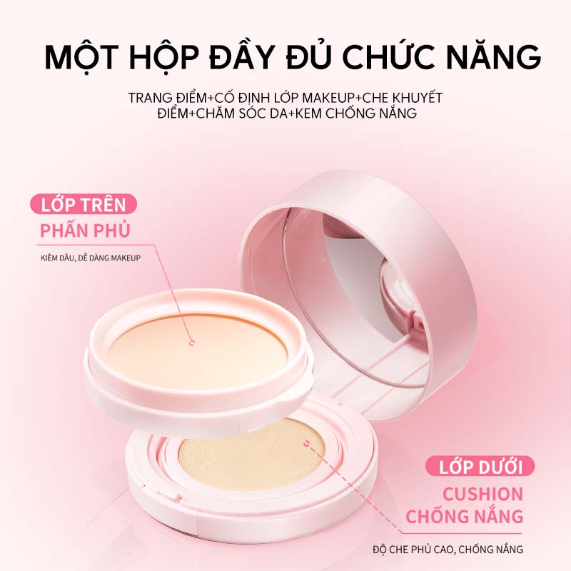 [QUÀ TẶNG LIVESTREAM] Cushion chống nắng kèm phấn phủ 2IN1 HEXZE ...