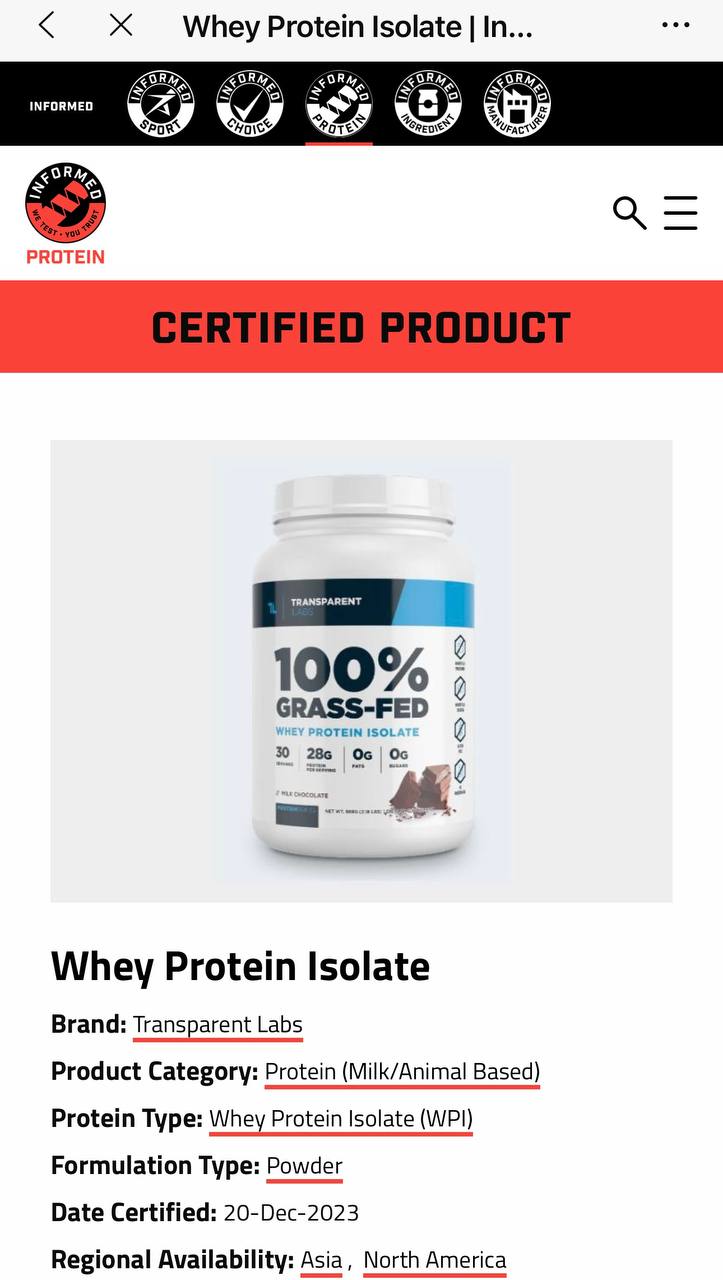 Whey protein số 1 thế giới 100% Grass-Fed Isolate chứng nhận no amino ...