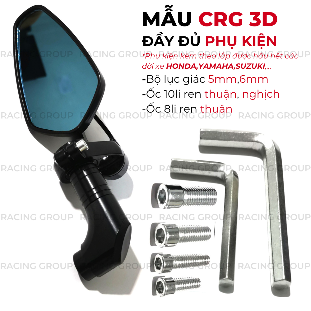 Gương Kính Chiếu Hậu Xe Máy Mẫu CRG Gắn Chân Kính Cho Các Dòng Xe Vario, SH, AB, Vision, Vespa ...