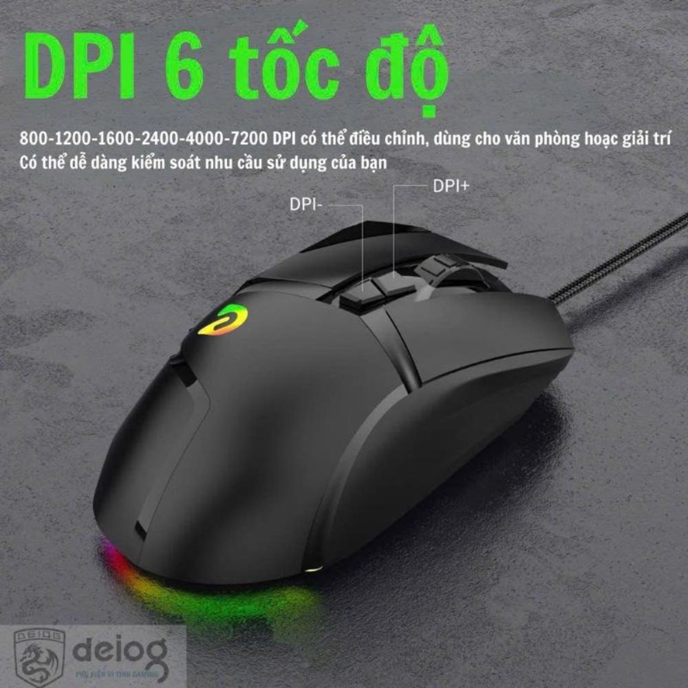 Chuột gaming có dây Deiog G502 có app tùy chỉnh, led RGB hơn 16 triệu ...
