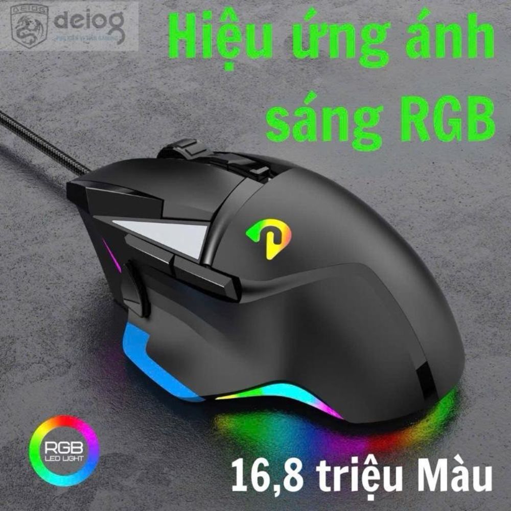 Chuột gaming có dây Deiog G502 có app tùy chỉnh, led RGB hơn 16 triệu ...