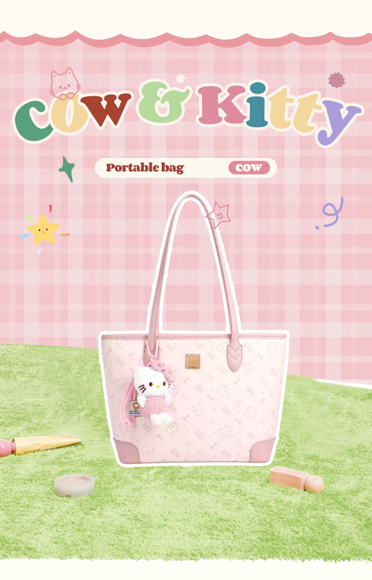 COW & KITTY/BORRY BOSA Túi Tote màu hồng Túi xách màu hồng phong cách ...