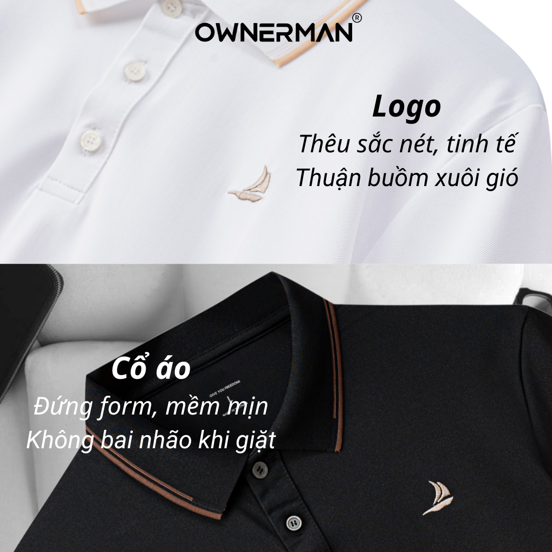 Áo thun polo nam OWNERMAN M11 áo phông nam có cổ cộc tay chất cá xấu ...
