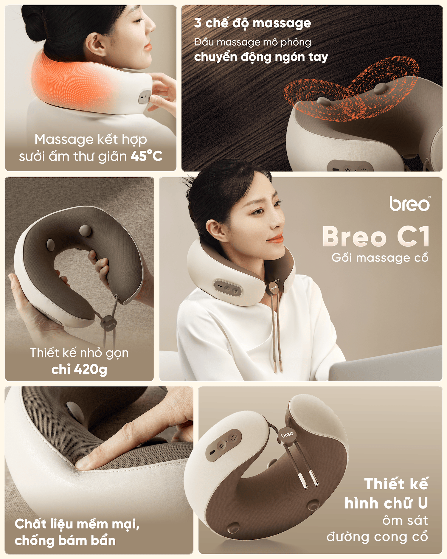 Gối Massage Chính Hãng BREO - P2 / Back Lite / Back 2 / Back 5 / C1 ...
