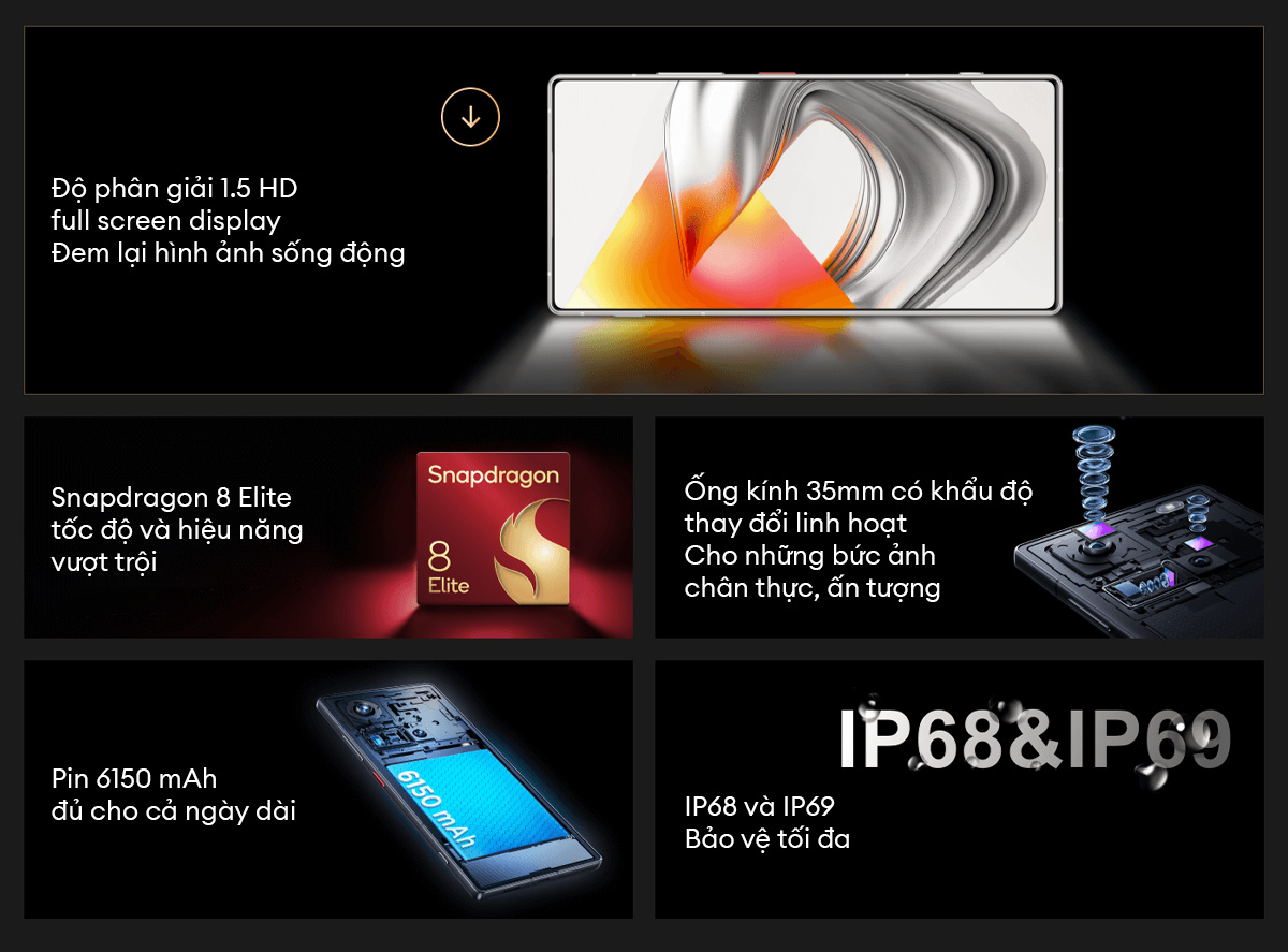 [Mã 23517RED giảm thêm 2%] Điện Nubia Z70 Ultra I Chip Snapdragon 8 ...