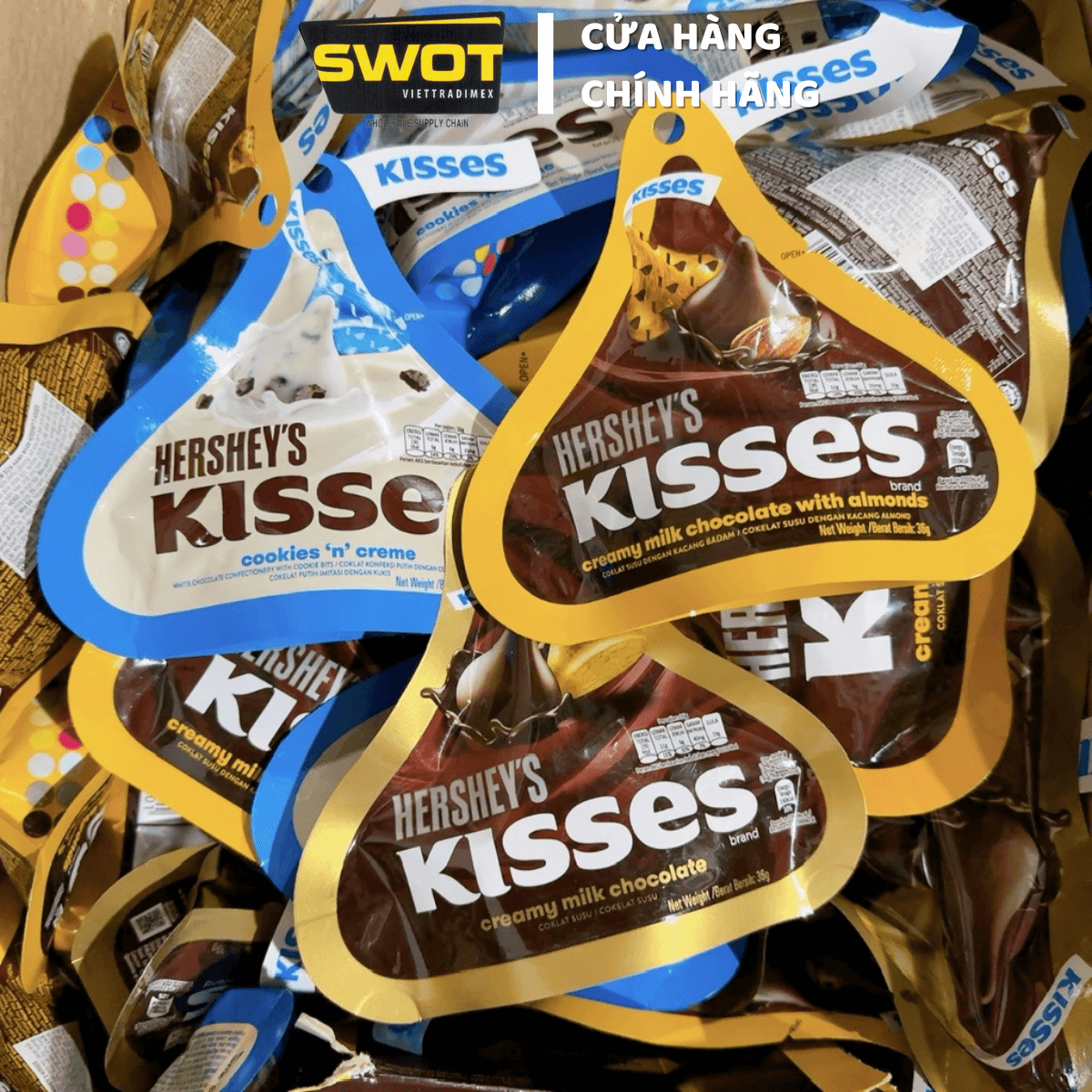 Socola Hershey's Kisses túi 36g, Chocolate nhập khẩu chính hãng, thơm ...