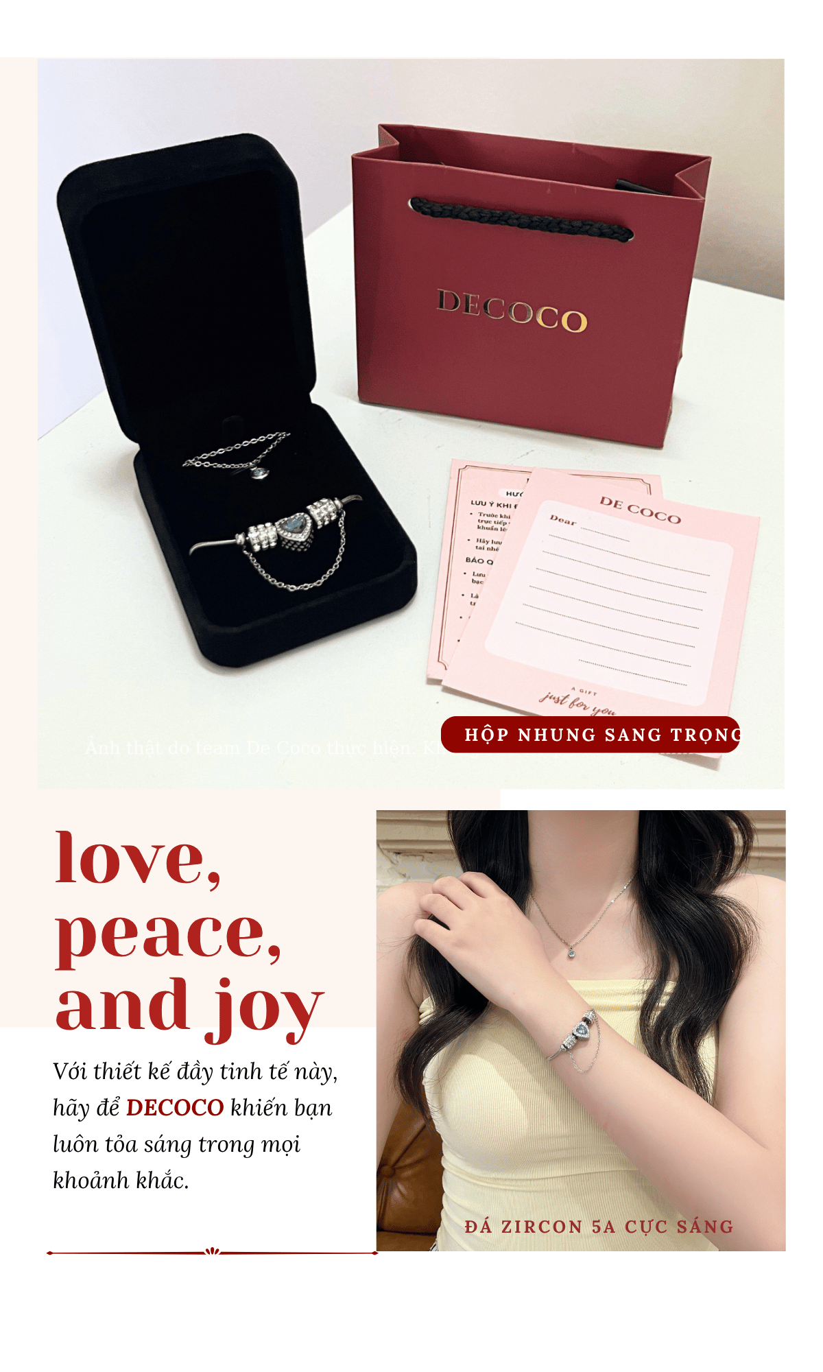 [MUA 1 TẶNG 1 VÒNG CỔ] Vòng tay nữ De Coco Lumi Charmy DECOCO ( kèm Túi giấy + Hộp + Thiệp ...