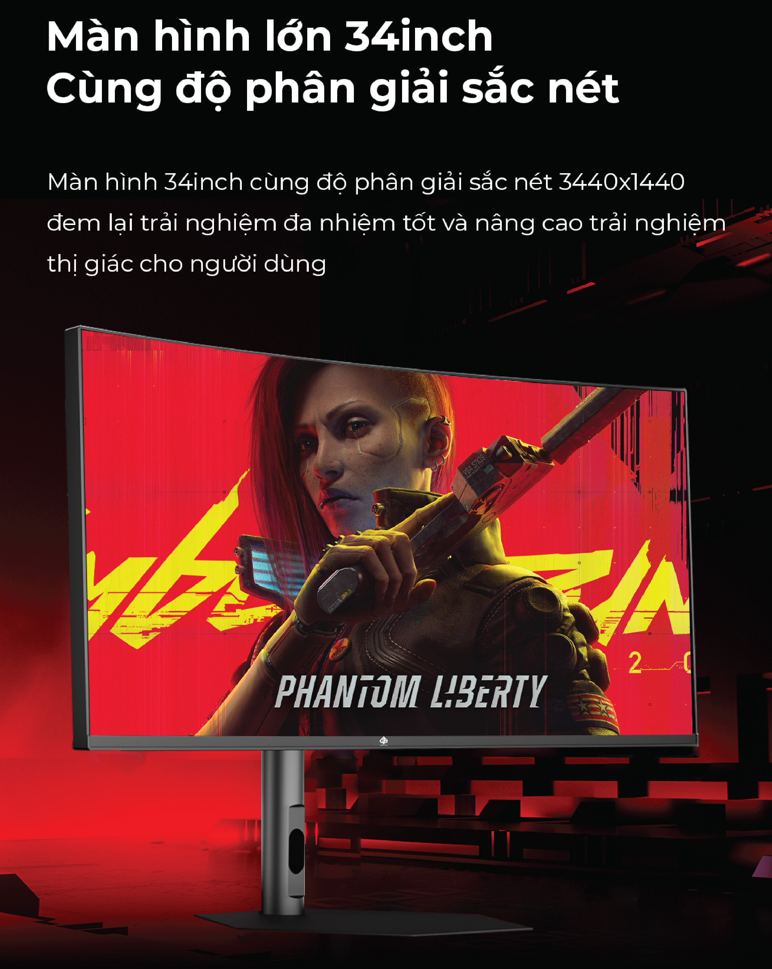 Màn hình máy tính AFD 344F Ultrawide 34'' 4K 144hz Black IPS - Chuyên ...