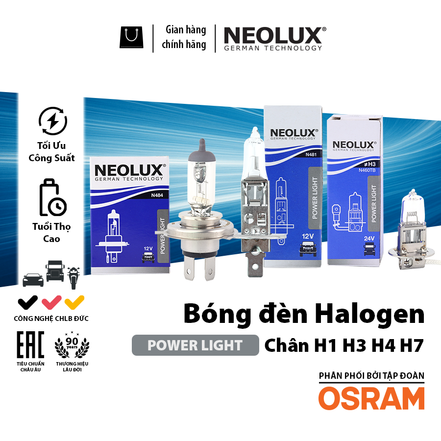 Bóng Đèn Halogen Power Light OSRAM NEOLUX H7 12V 80W N499TB - Nhập Khẩu ...