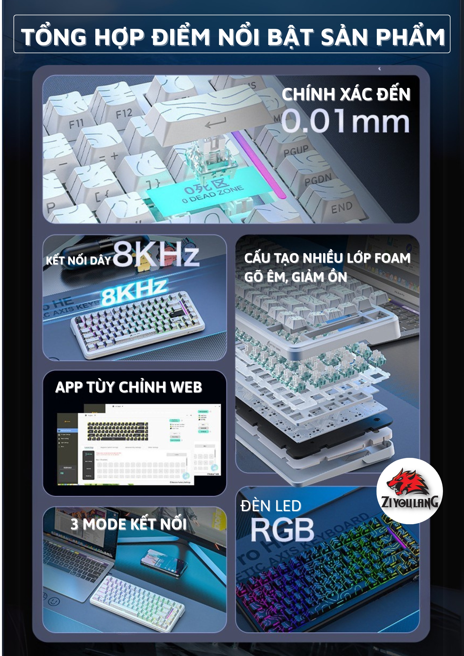 Bàn Phím Không Dây Attack Shark X82 Pro HE - Polling Rate 8KHz, Keycap ...
