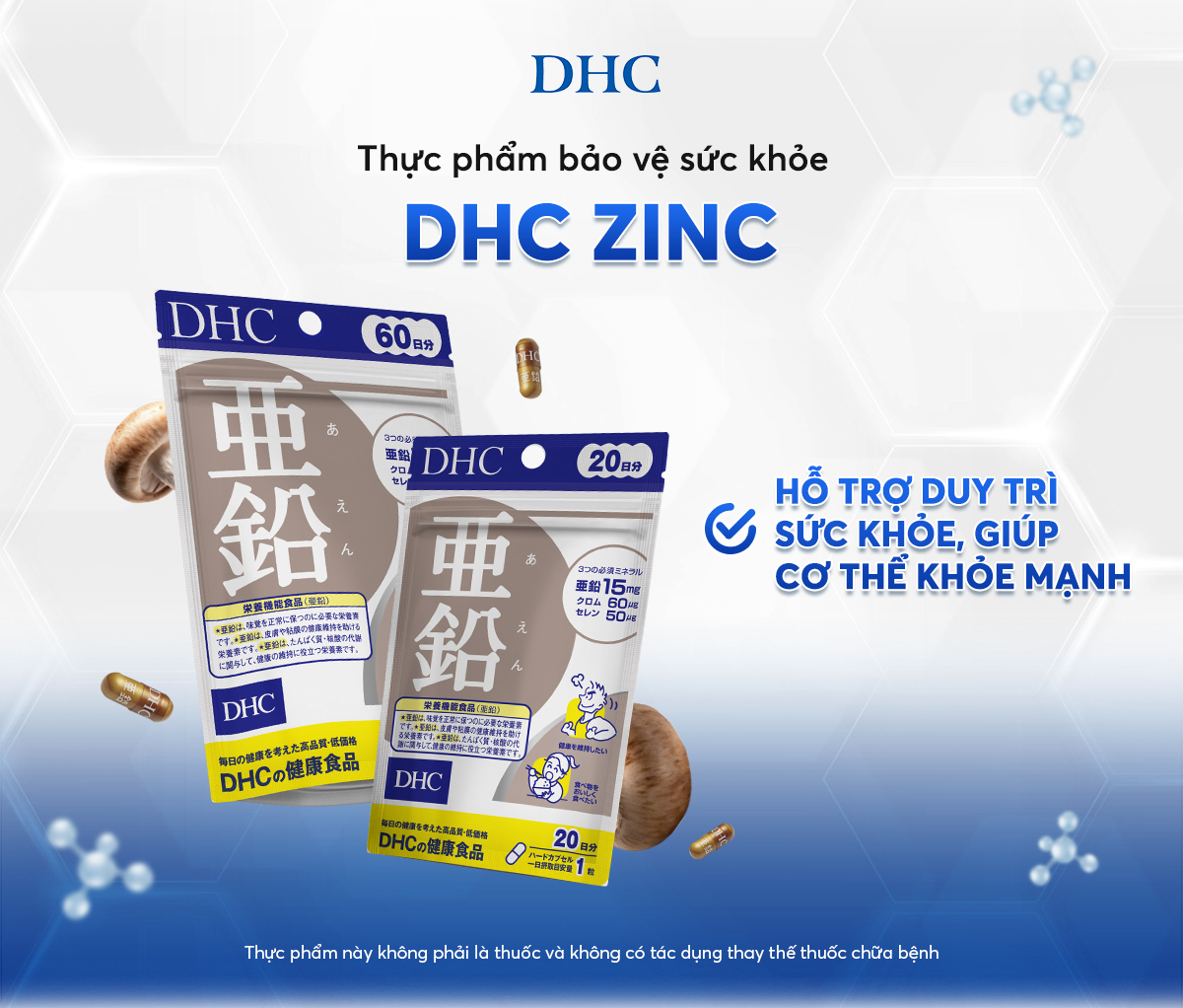 Viên uống DHC Kẽm Zinc hỗ trợ duy trì sức khoẻ, giúp cơ thể khoẻ mạnh ...