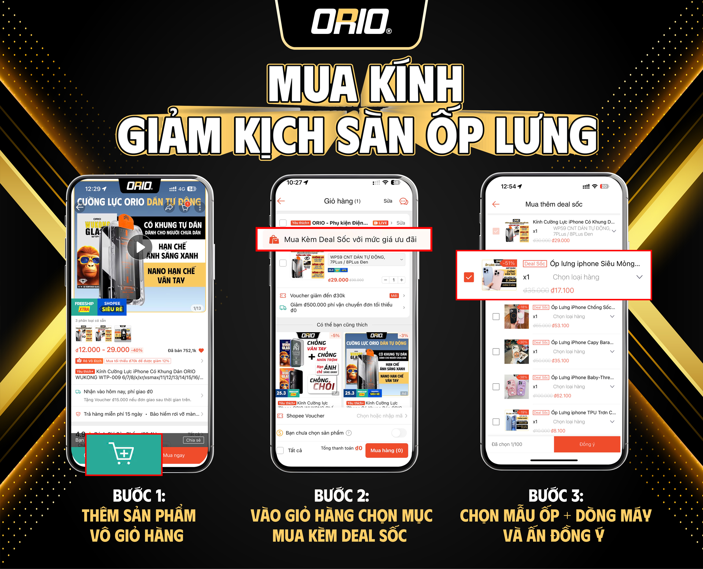 Kính Cường Lực iPhone ORIO Chống Nhìn Trộm + Hạn Chế Vân Tay Siêu Mỏng 11 12 13 14 15 16 17 Pro ...