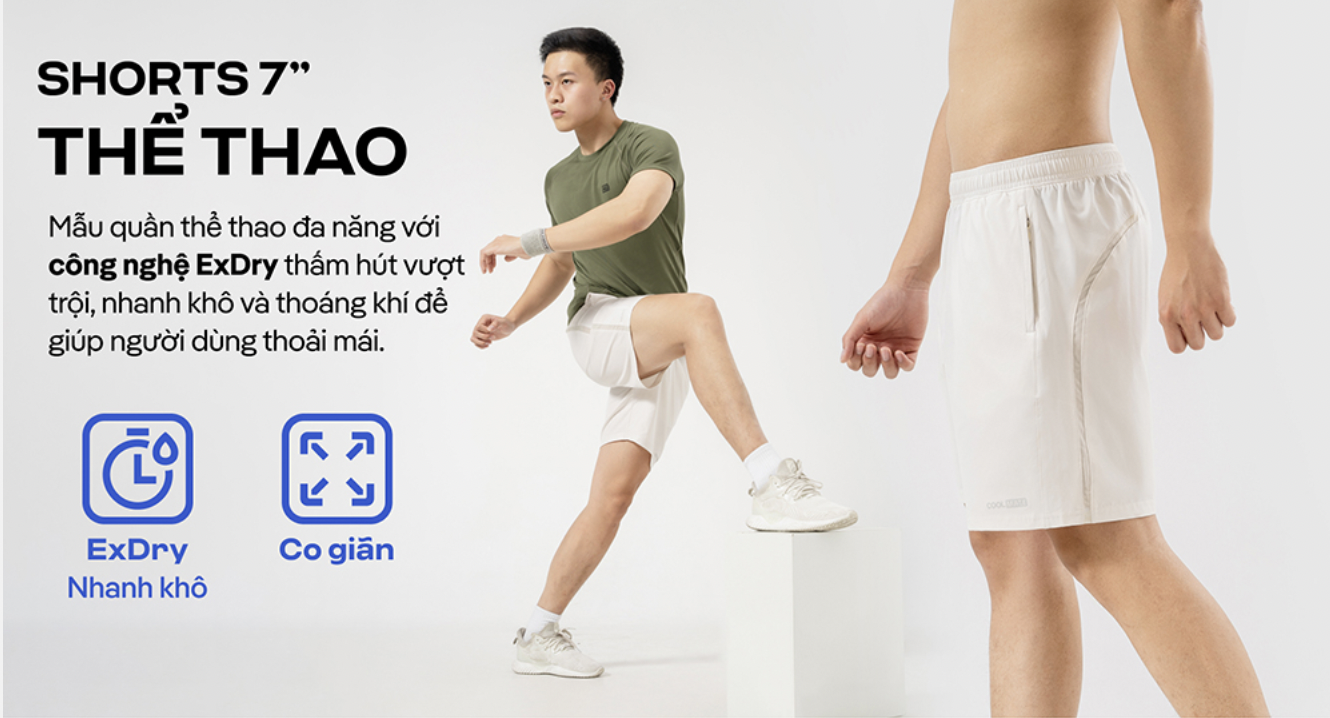 Combo 2 Quần Shorts thể thao 7 inch đa năng thoáng khí Exdry Coolmate ...