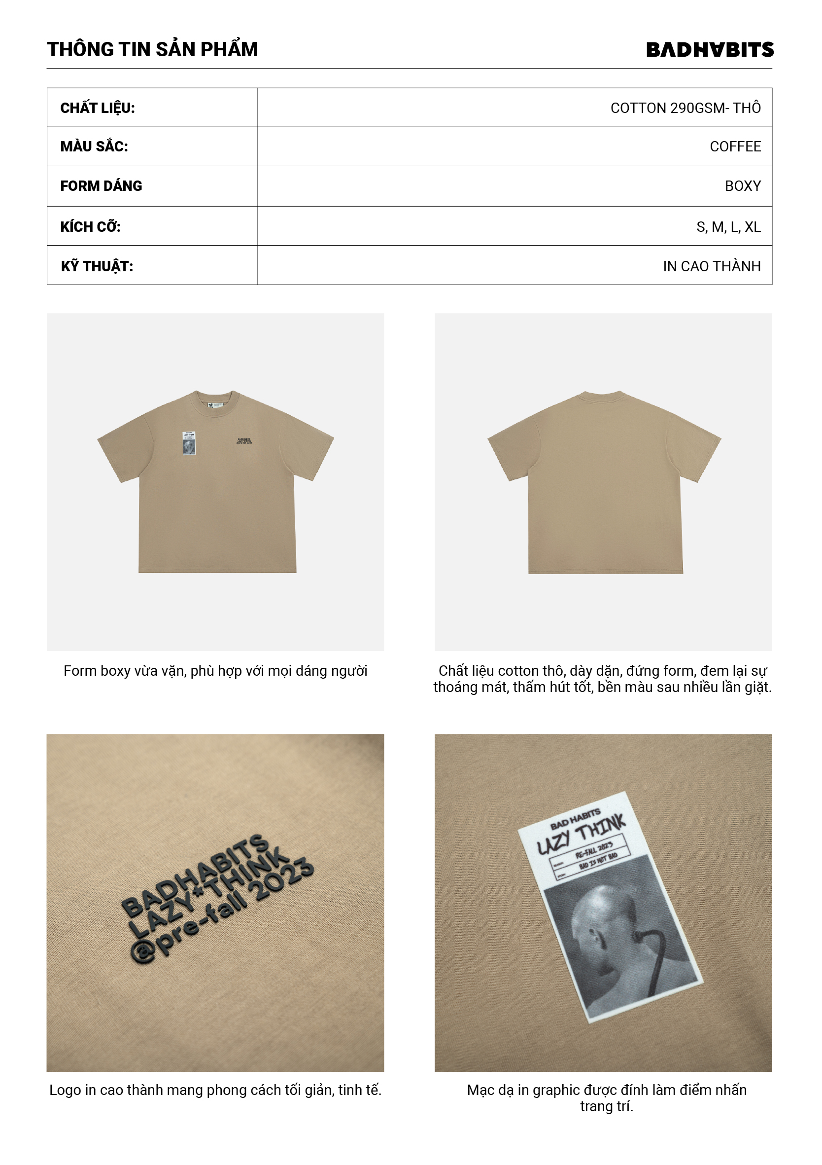 ÁO THUN STOP THINKIN' BOXY TEE -LAZY THINK COLLECTION | Shopee Việt Nam