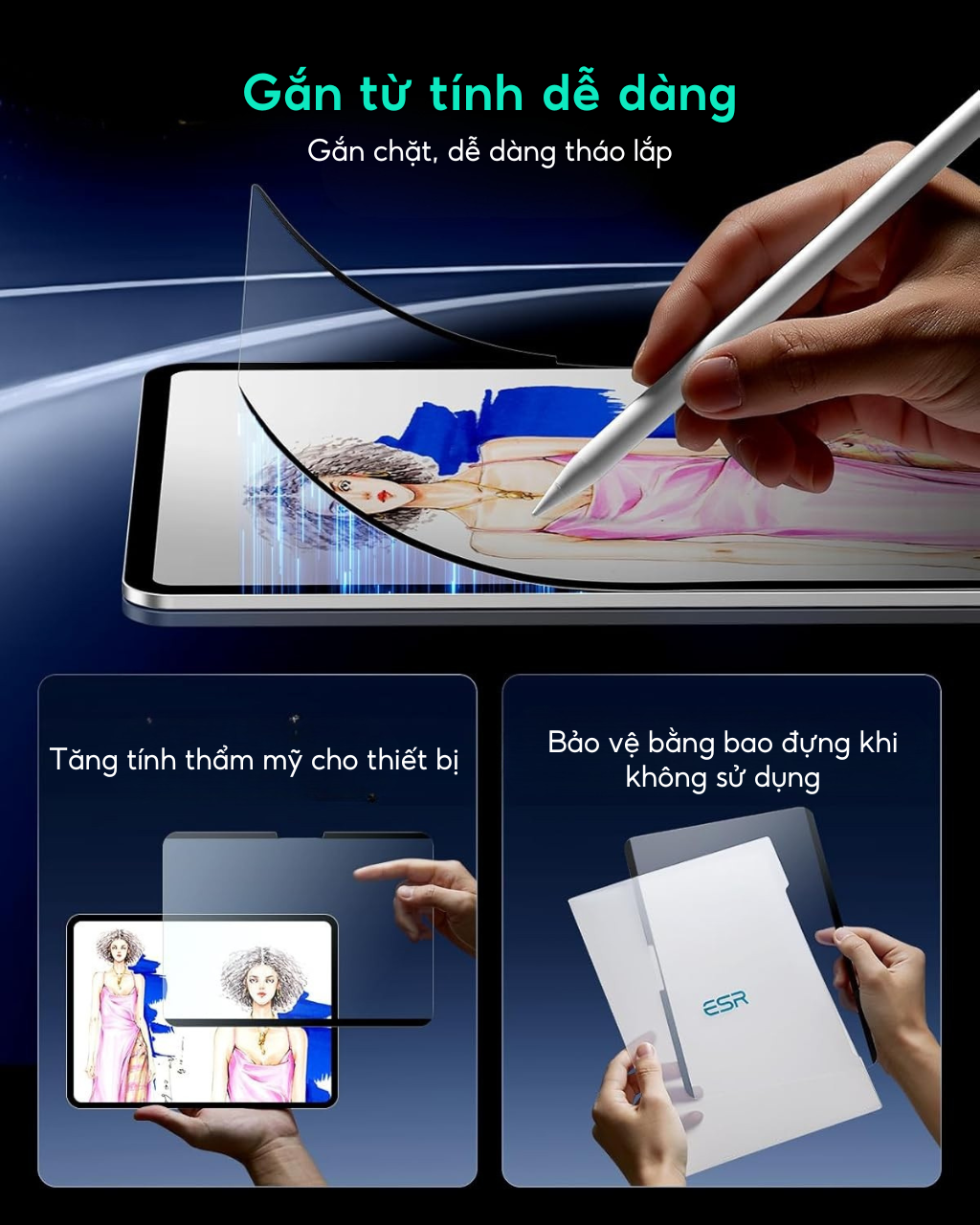 [Paperlike Nam Châm] Miếng dán ESR Paper-Feel Magnetic iPd Pro11 (2024 ...
