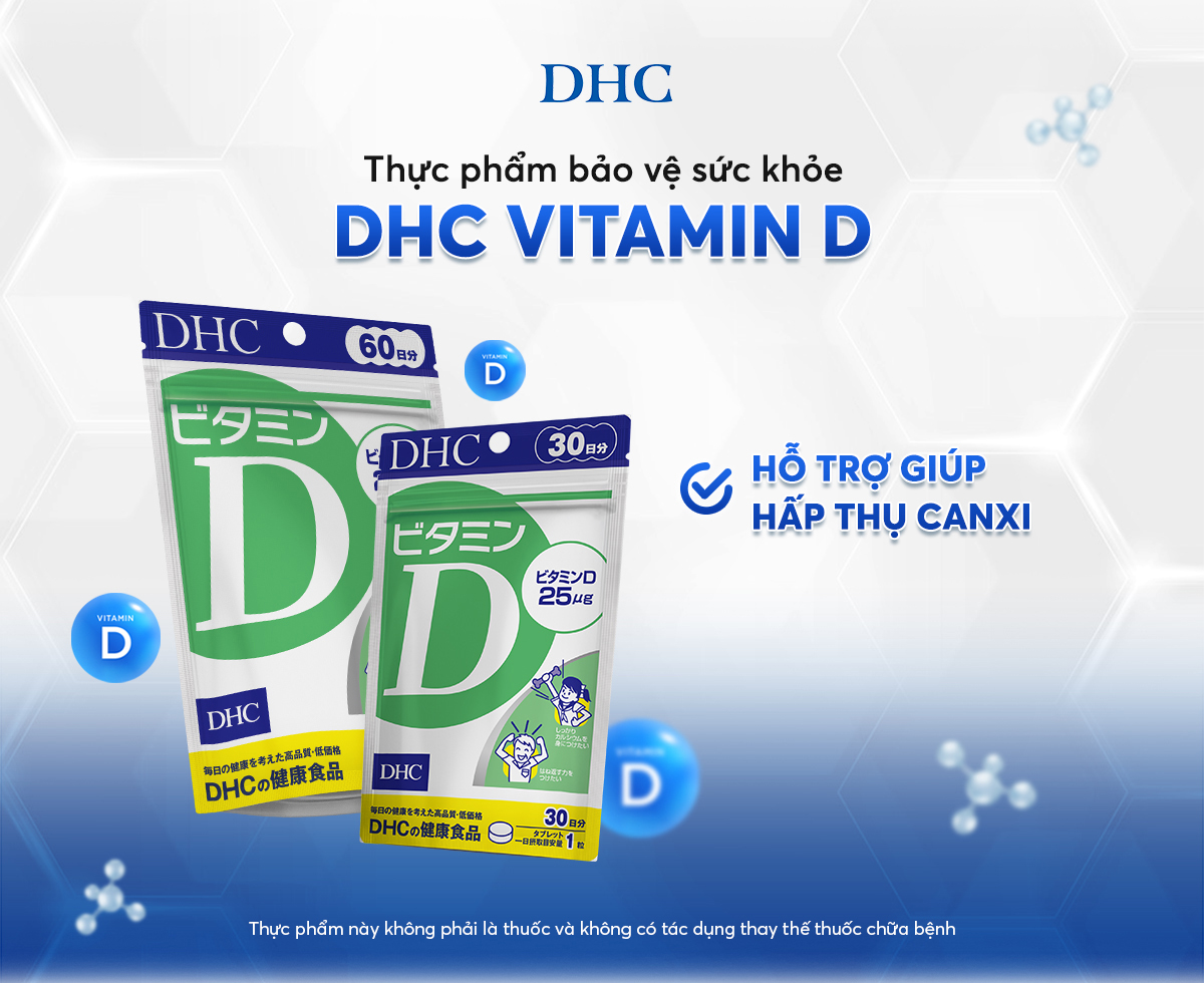 Thực phẩm bảo vệ sức khỏe DHC Vitamin D (60 ngày) - Dạng viên uống hỗ trợ bổ sung vitamin D3 ...