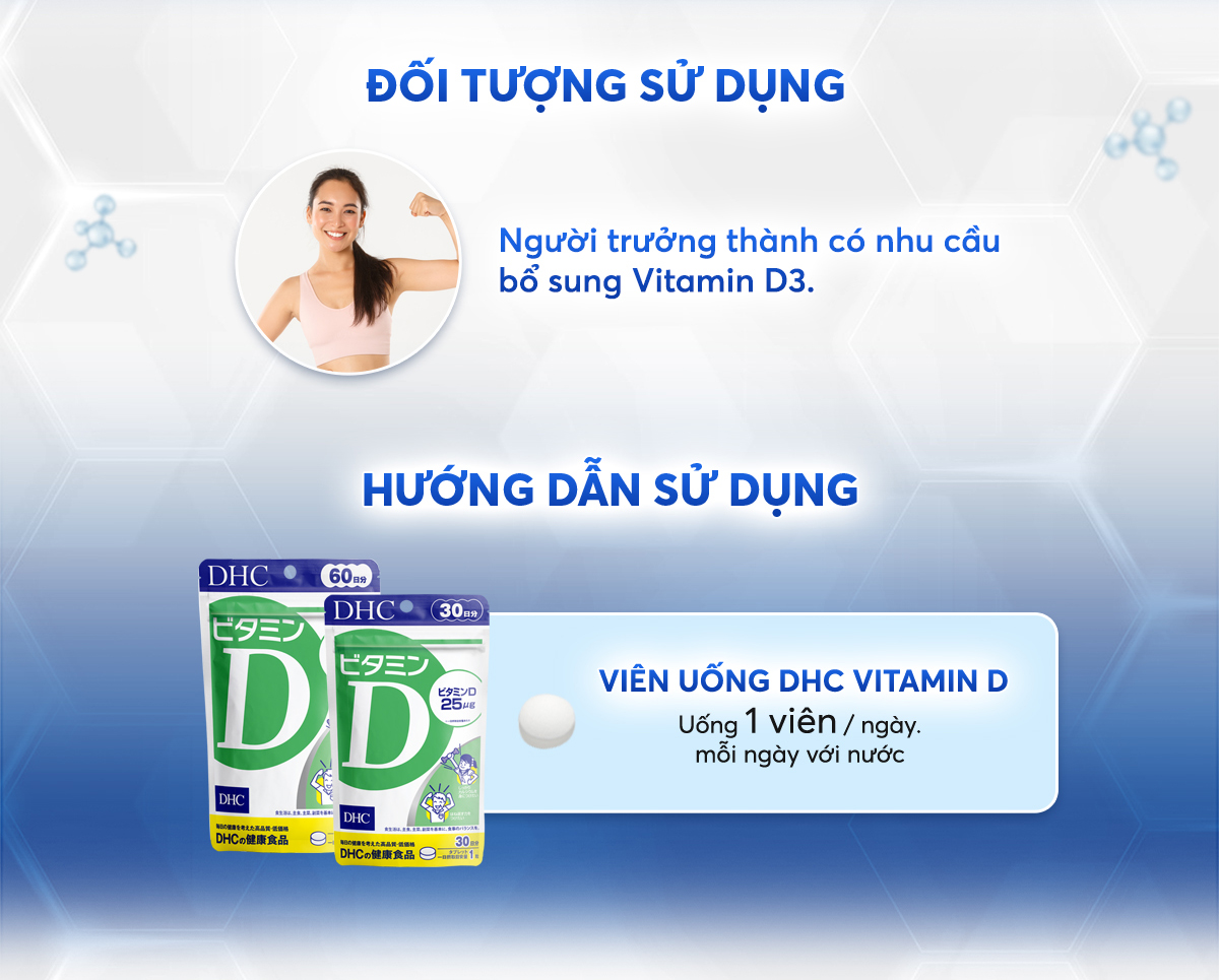 Thực phẩm bảo vệ sức khỏe DHC Vitamin D (60 ngày) - Dạng viên uống hỗ trợ bổ sung vitamin D3 ...